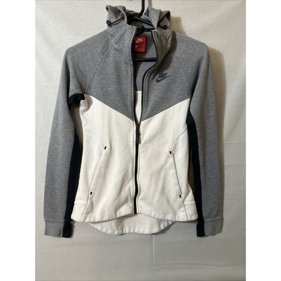 Nike | Jackets & Coats | Nike Women Athletic Track Jacket White Gray ...